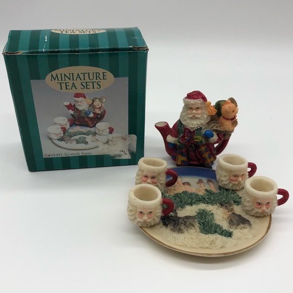 C & F Enterprises | Holiday | Vintage Miniature Scottish Santa Tea Set ...